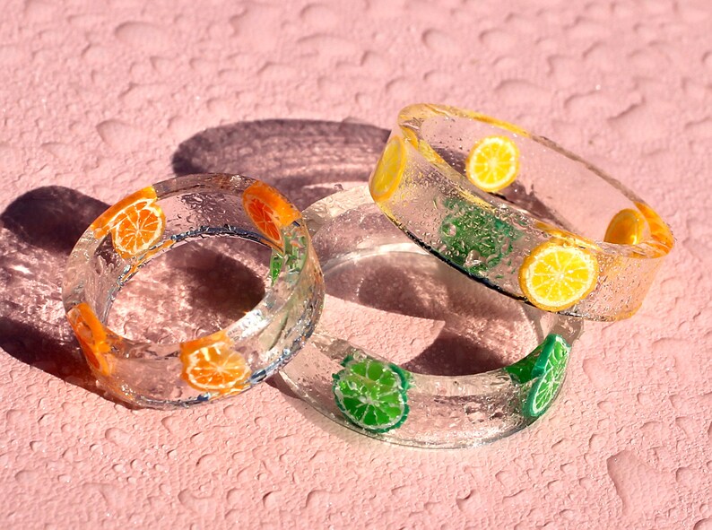 Cute Fruit Rings Handmade Fruity Ring Fruit Ring Fruit - Etsy UK