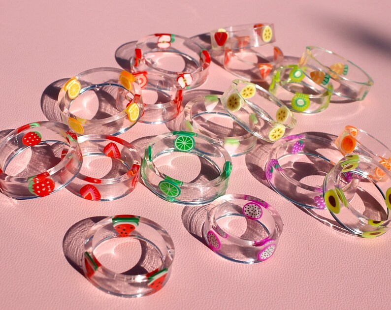 Cute Fruit Rings Handmade Fruity Ring Fruit Ring Fruit - Etsy UK