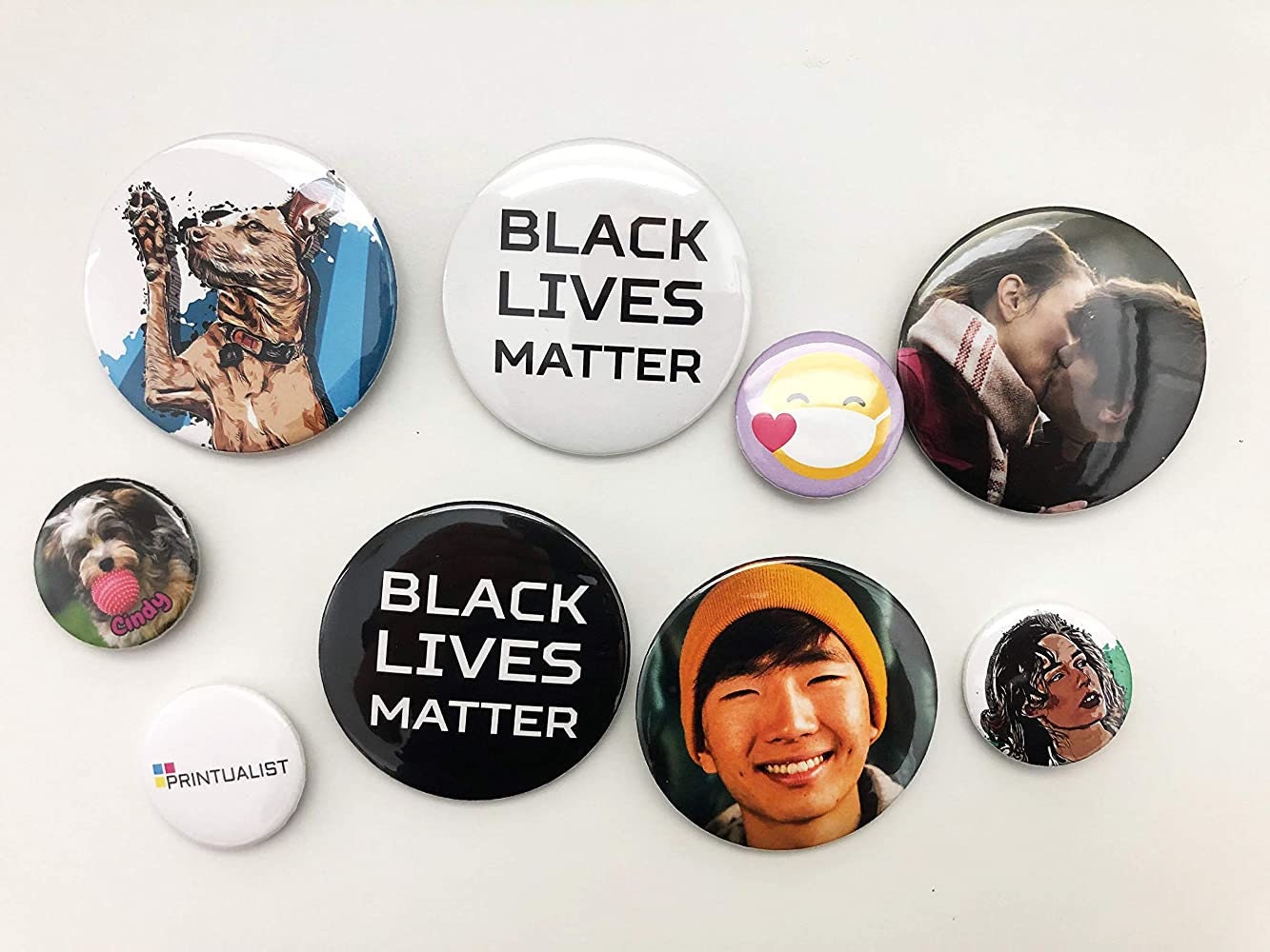 Custom Face Cutout Buttons, Sport Photo Button, Pet Memorial Photo ...