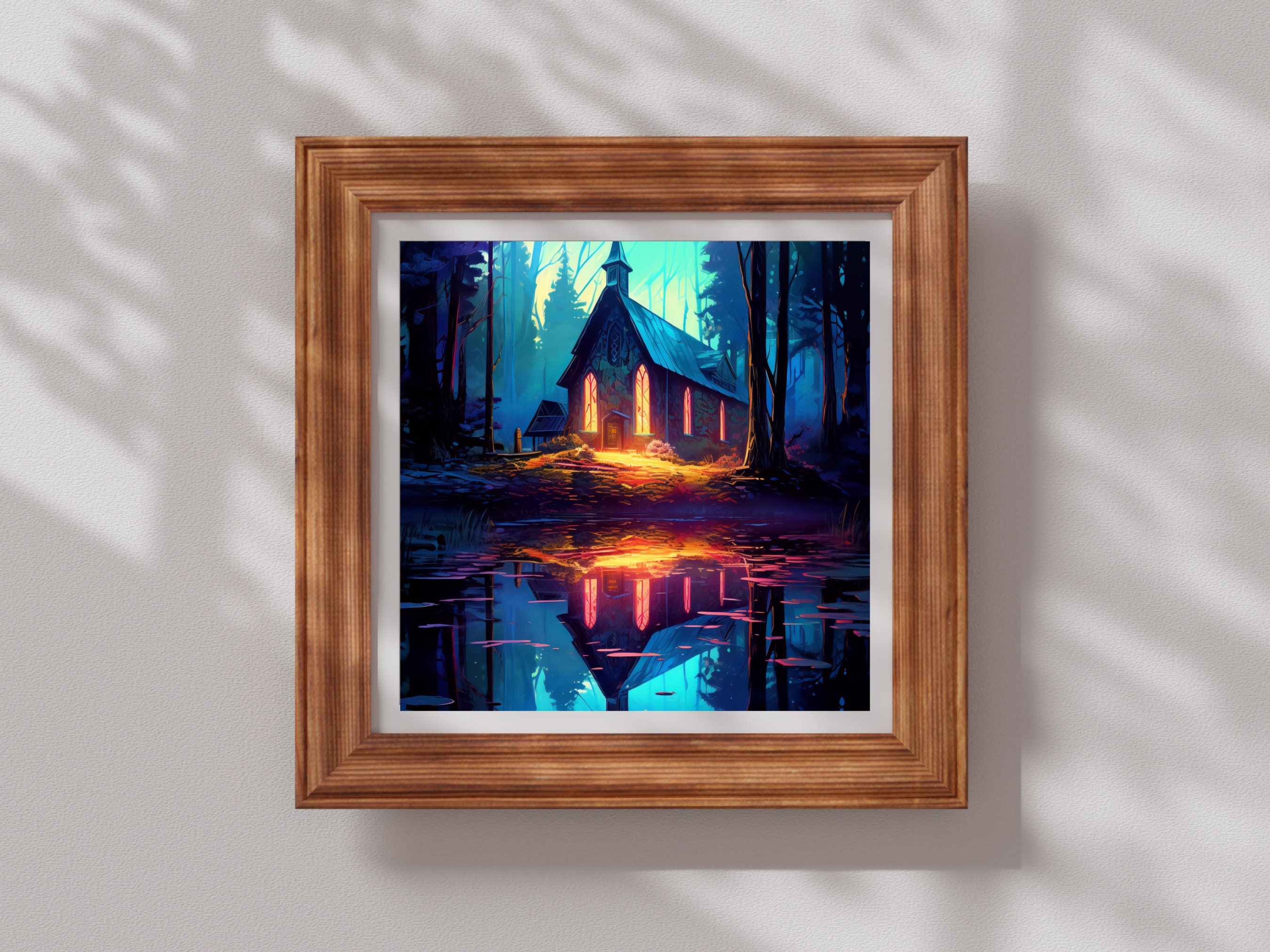 Gothic Cathedral Dark Occult Poster Retro Fantasy Art Medieval ...