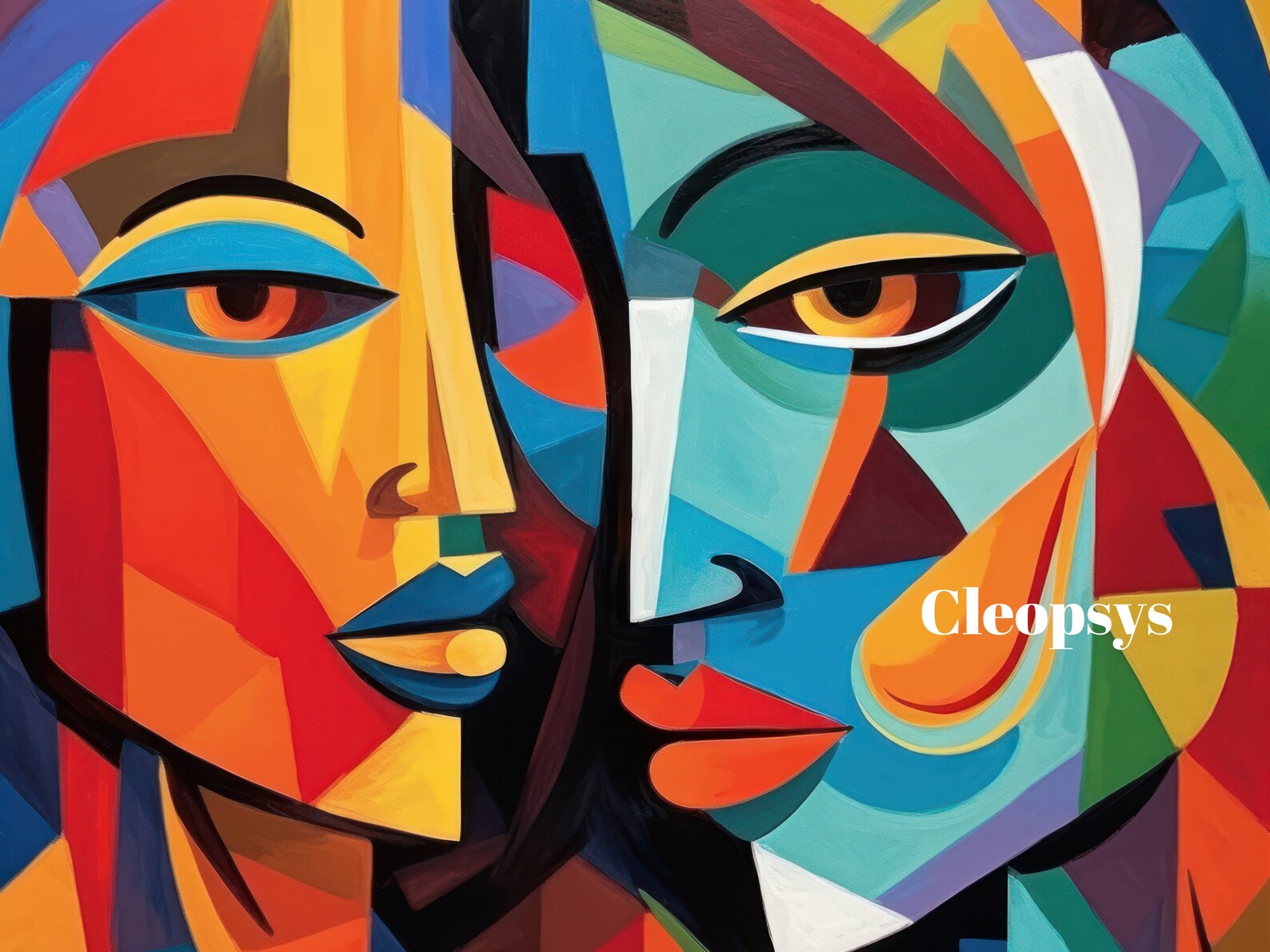 Pablo Picasso Inspired Cubist Figures Unframed Poster Absurdist ...