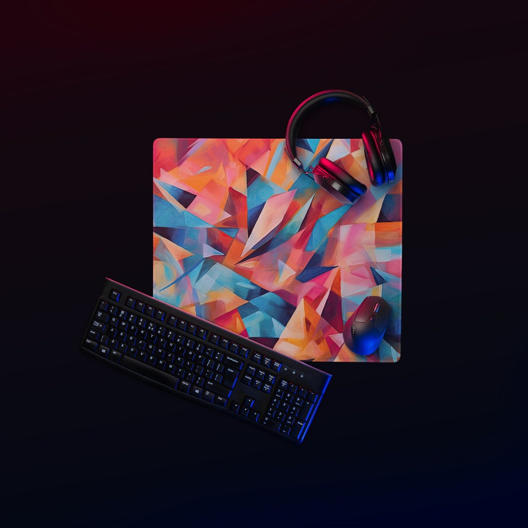 Vibrant Paint Modern Desk Pad Midcentury Artistic Desk Mat - Etsy