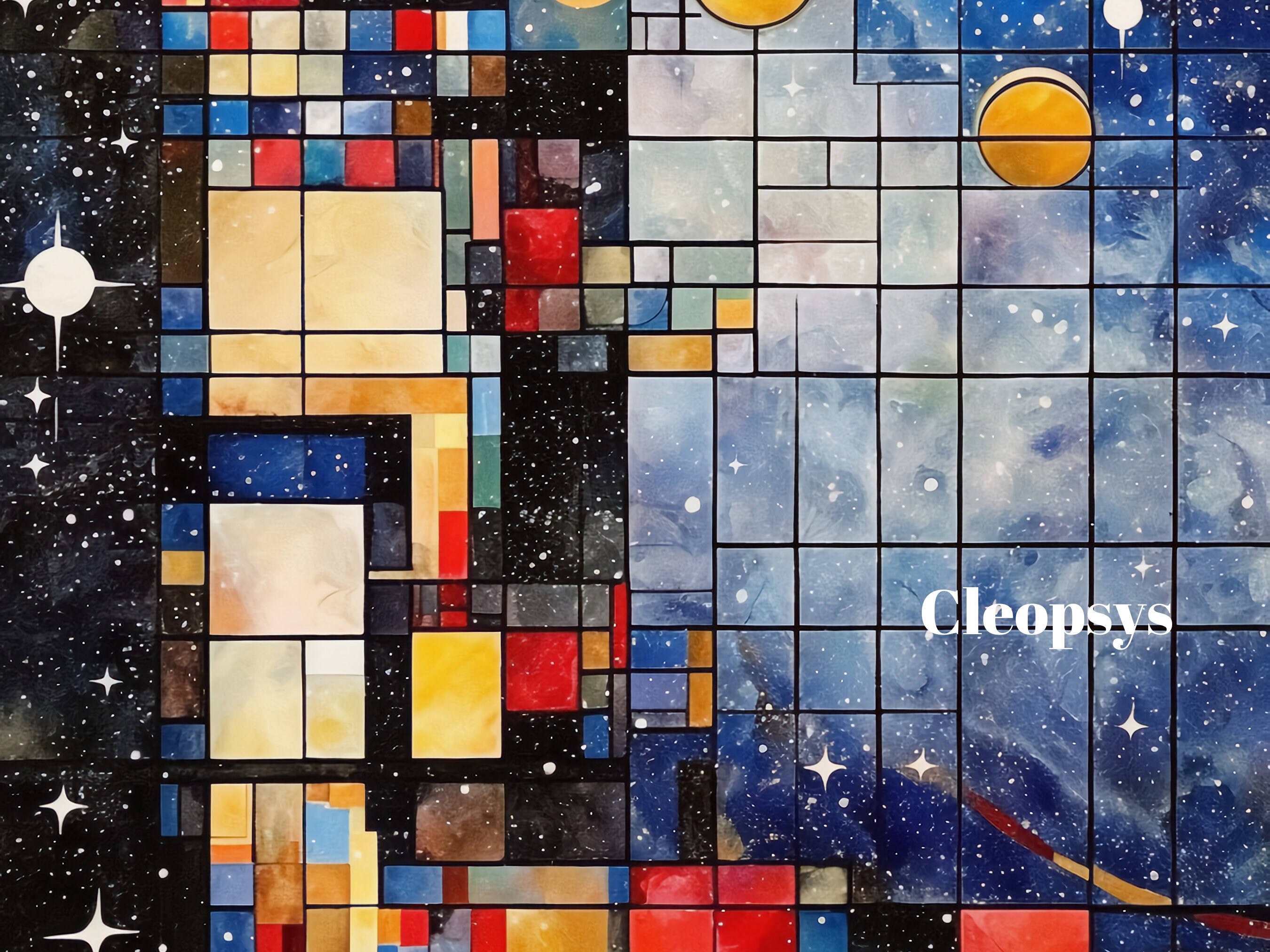 The Solar System in Mondrian Style Poster Celestial Art Print Geometric ...