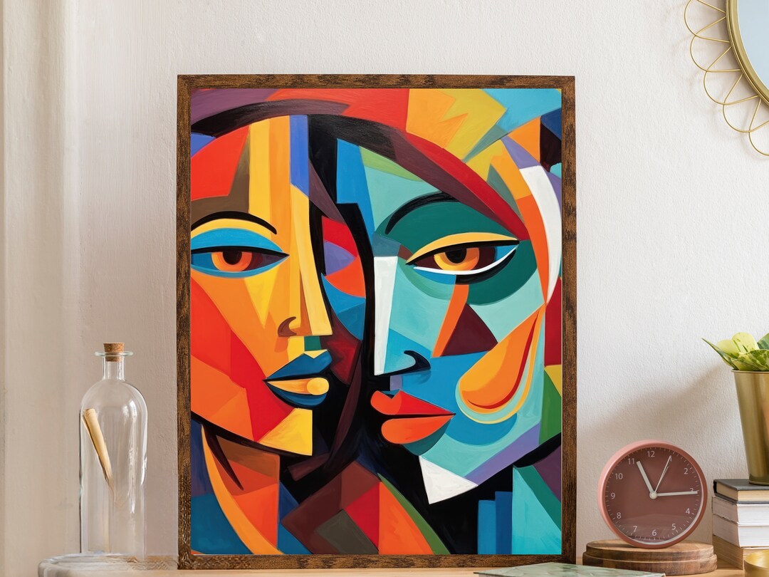 Pablo Picasso Inspired Cubist Figures Unframed Poster Absurdist ...
