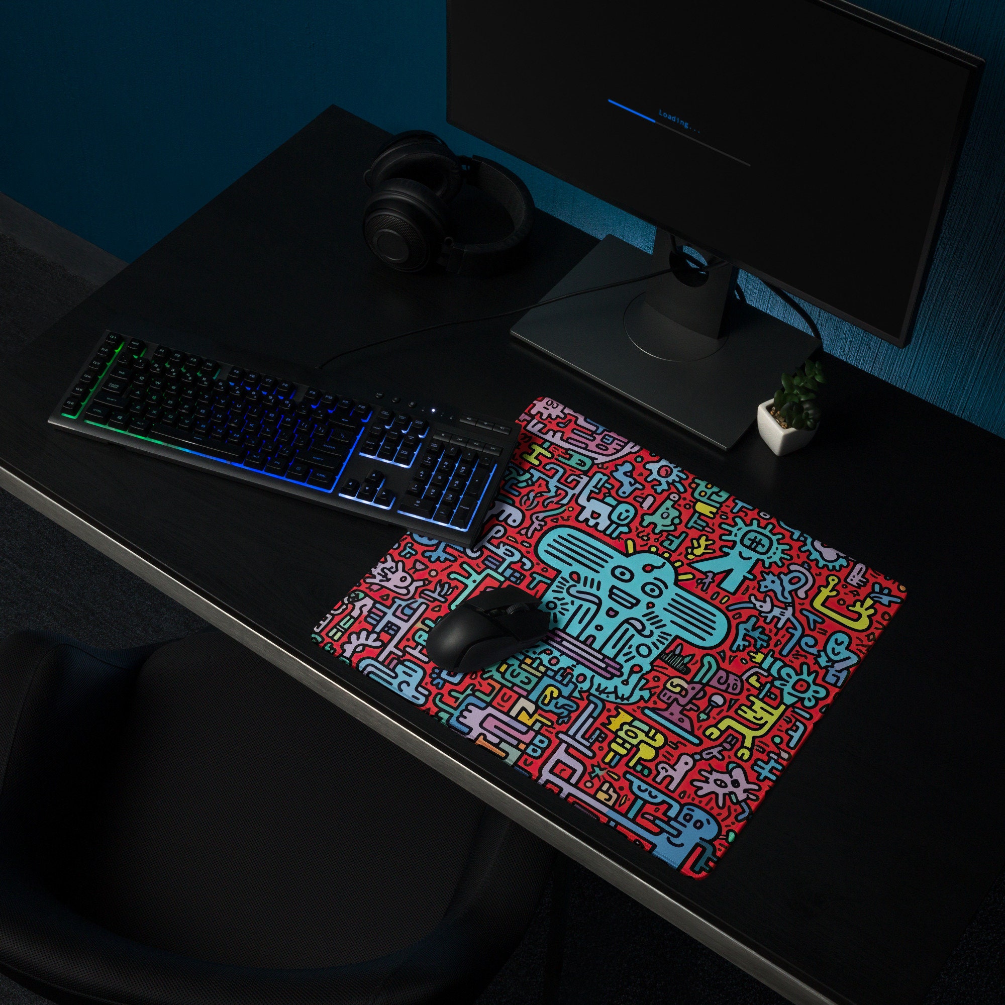 Keith Haring Pop Art Gaming Mouse Pad, Graffiti Doodle Art Desk Mat ...