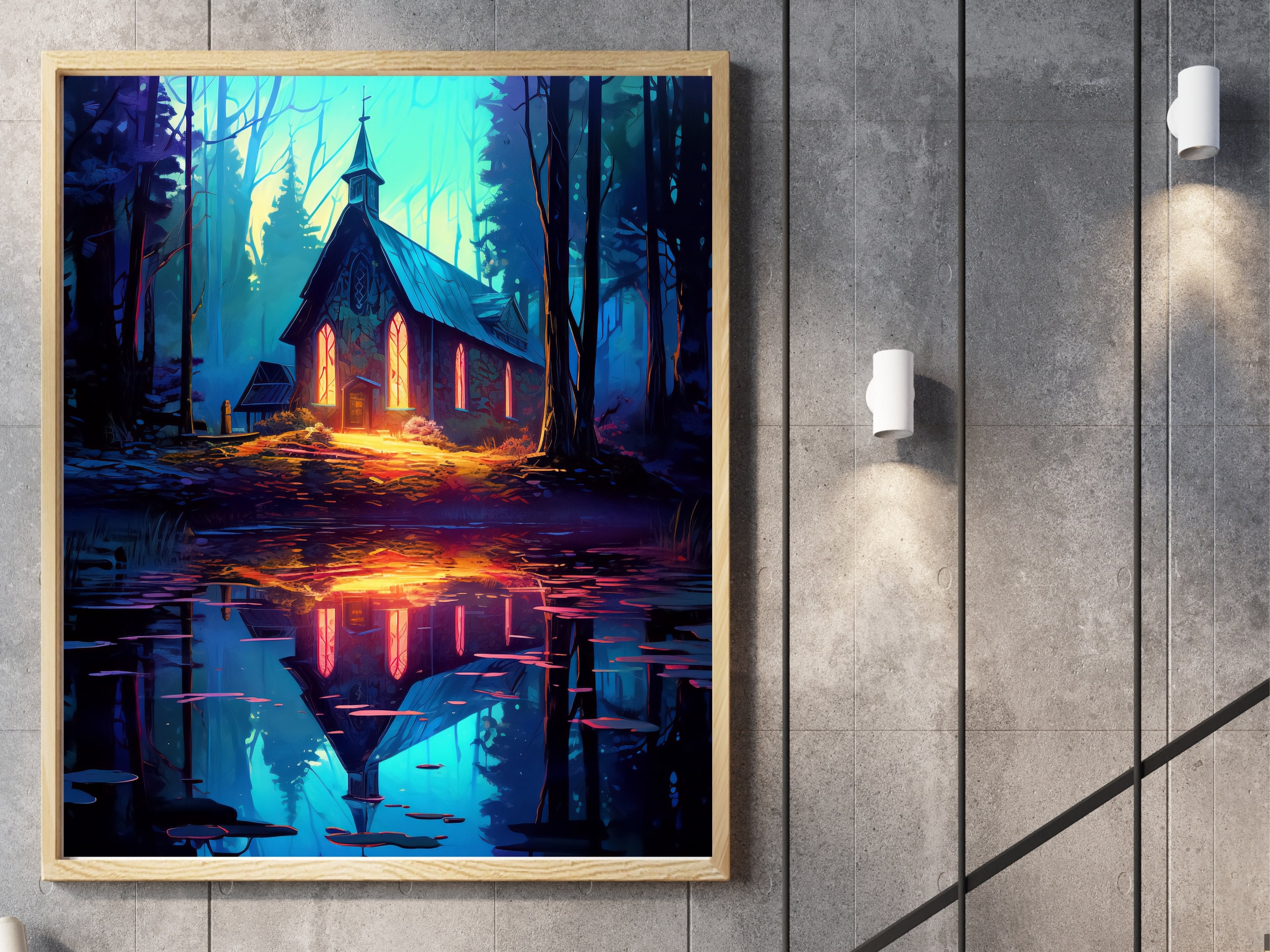 Gothic Cathedral Dark Occult Poster Retro Fantasy Art Medieval ...