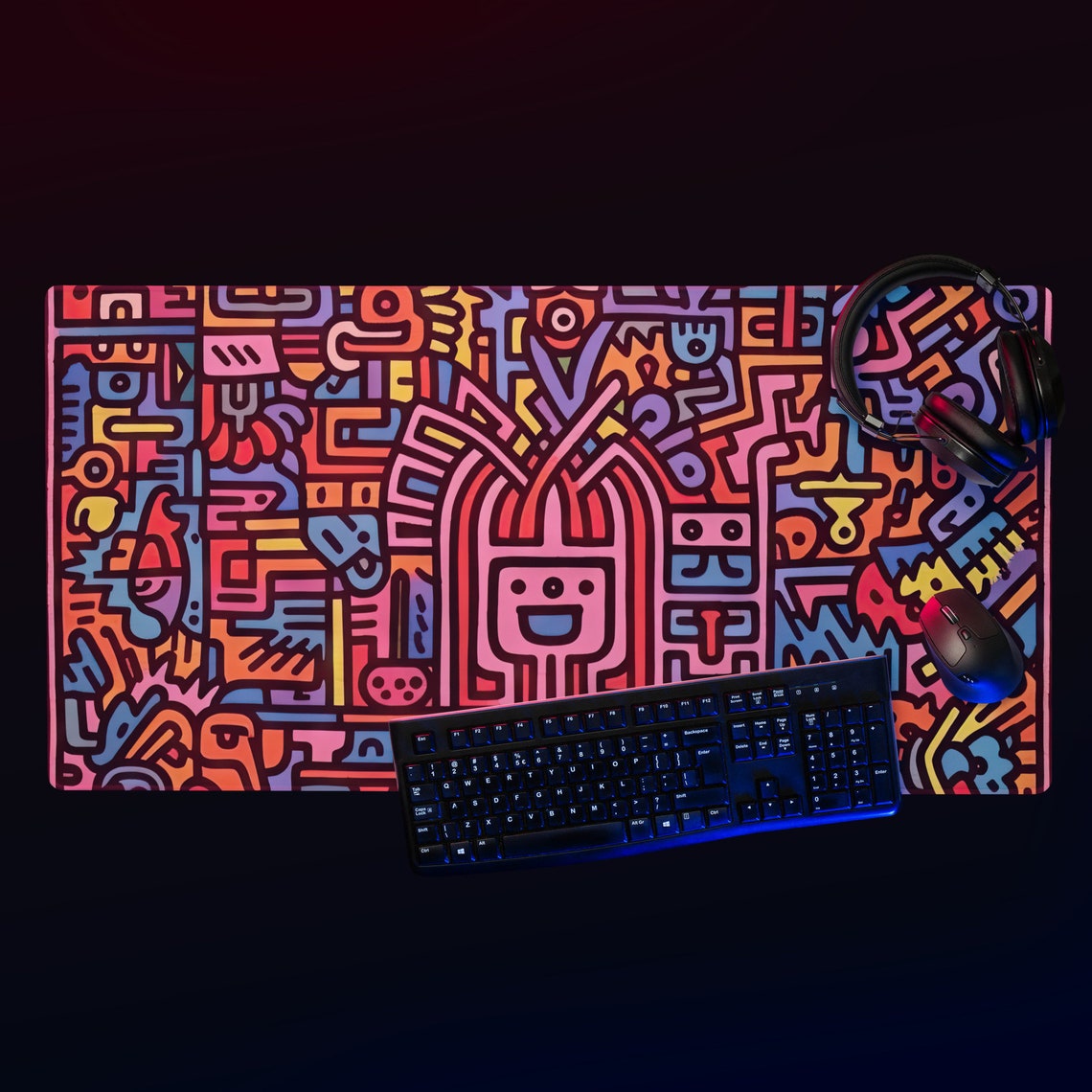 Keith Haring Pop Art Gaming Mouse Pad Graffiti Doodle Art - Etsy