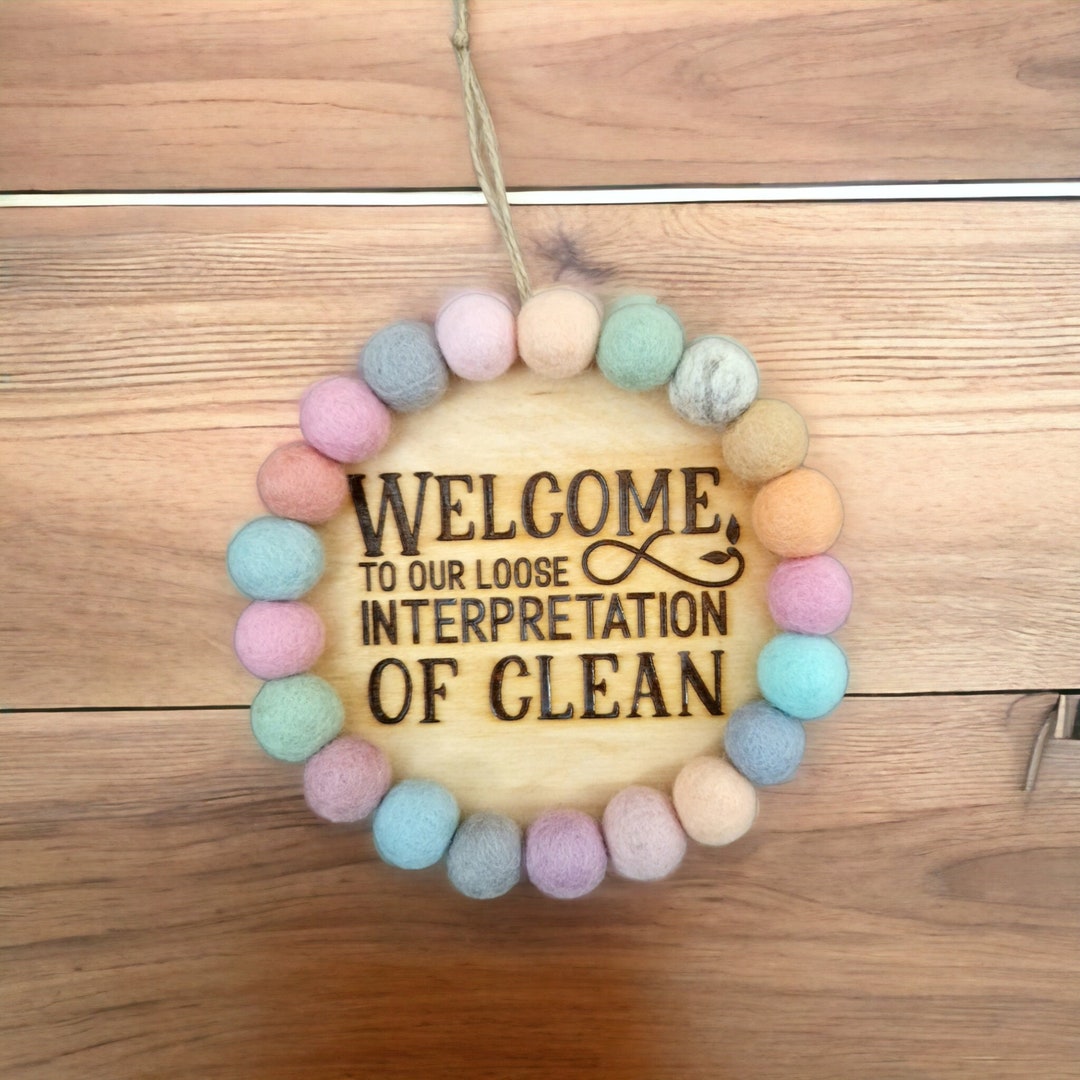 Pom Pom Wreath, Welcome Sign, Welcome, Funny Sign, Home, House - Etsy