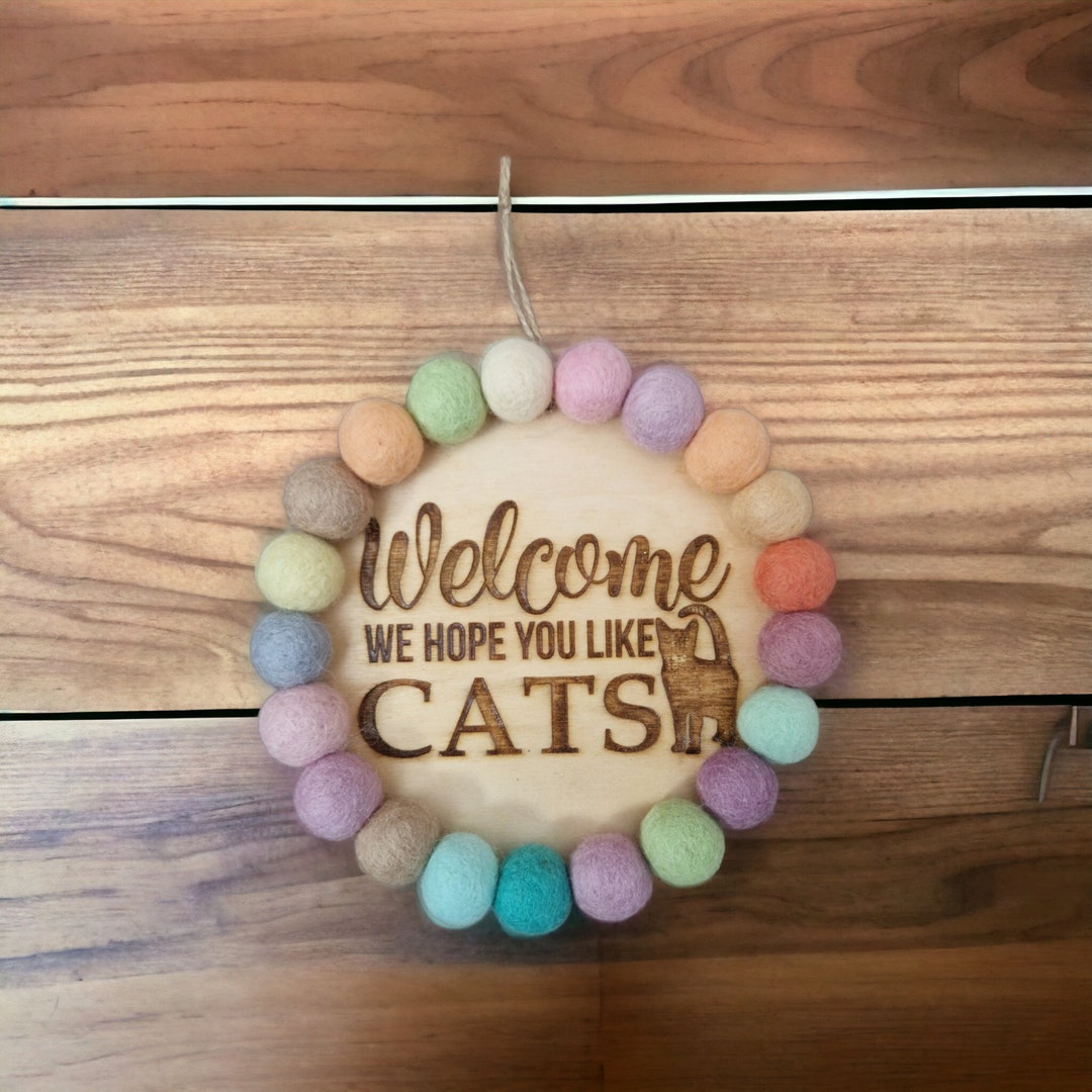 Pom Pom Wreath Welcome Sign Welcome Funny Sign Home - Etsy