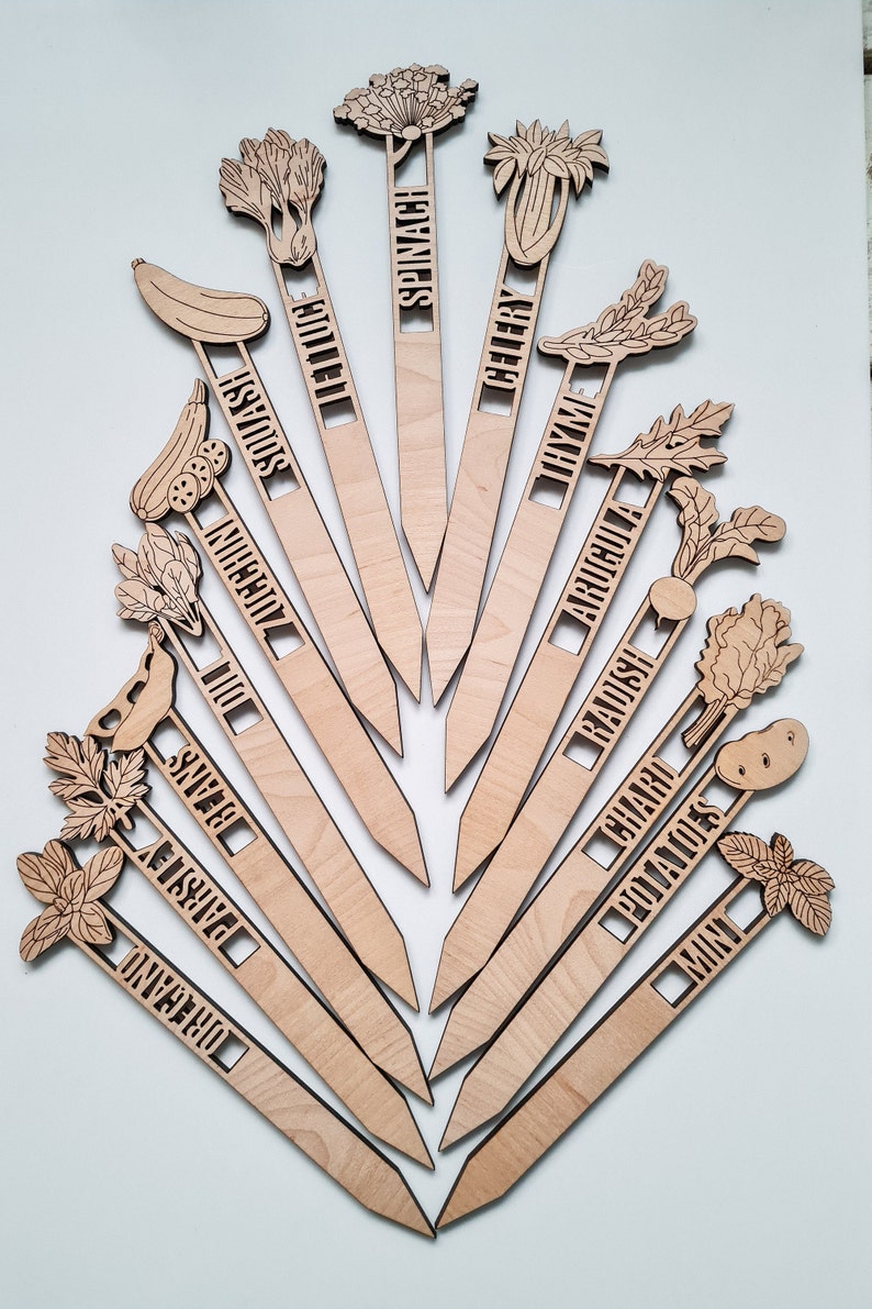 Garden Makers Herbs / Vegetable Labels Garden Stakes Plant - Etsy