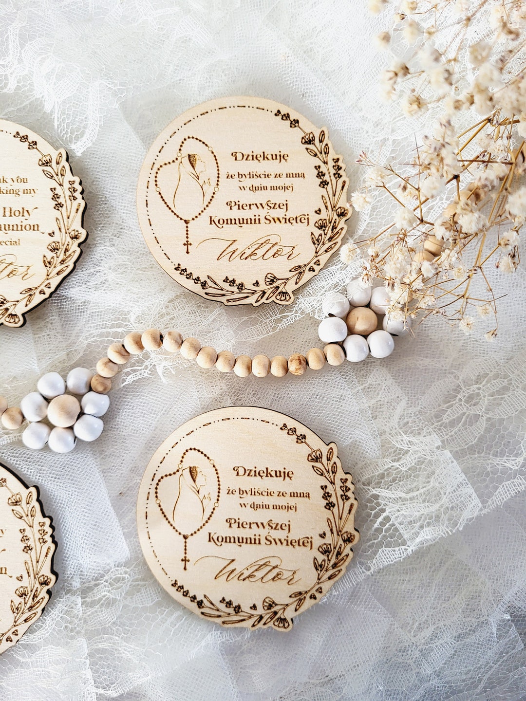 First Holy Communion Thank You Favour With Magnet / Pierwsza Komunia ...