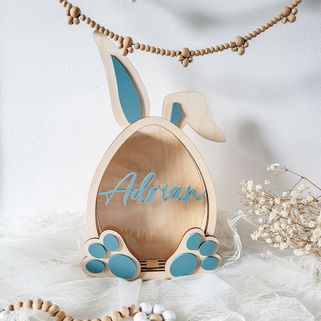 Personalised Wooden Money Box for Kids / Piggy Bank / Easter Chocolate ...