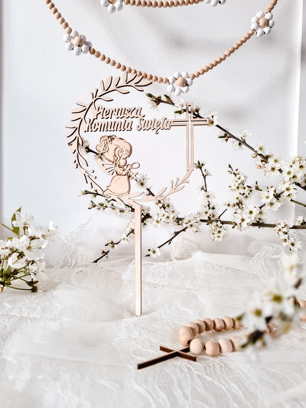 Communion Girl Personalised Cake Topper - Etsy