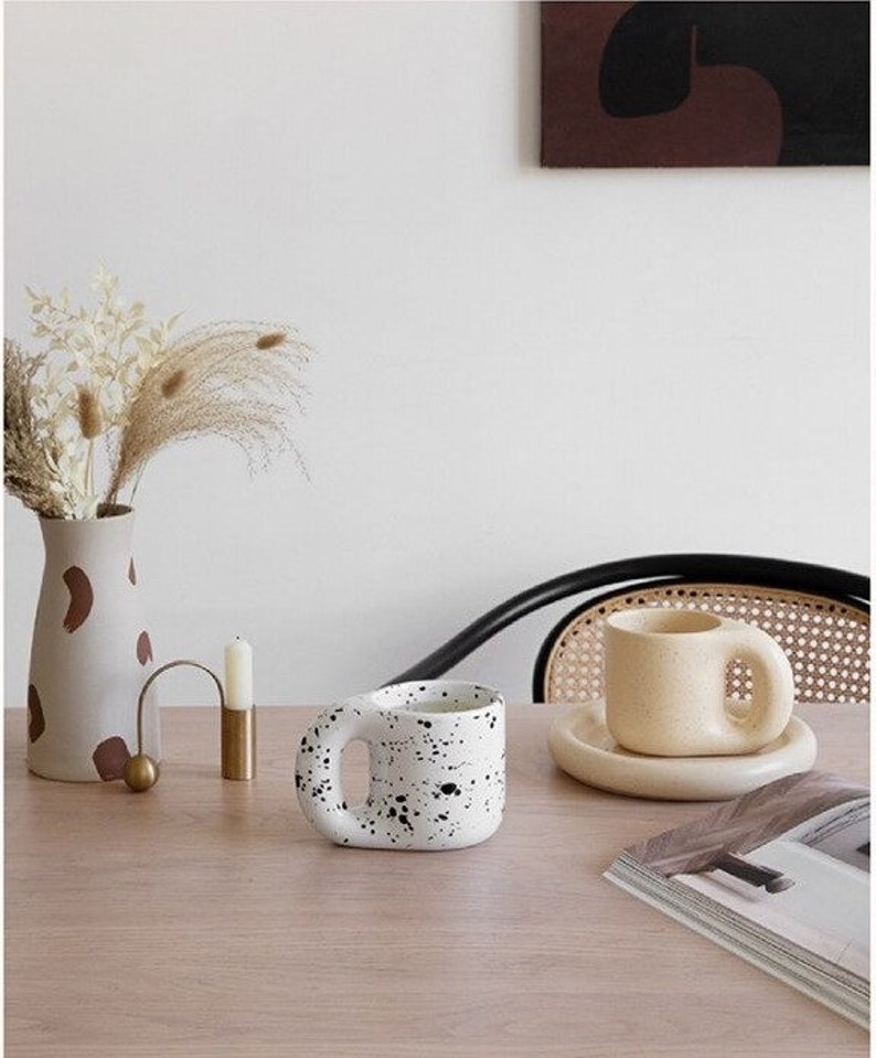 Stylish Ceramic Coffee Mug and Breakfast Plate Tea Cup - Etsy