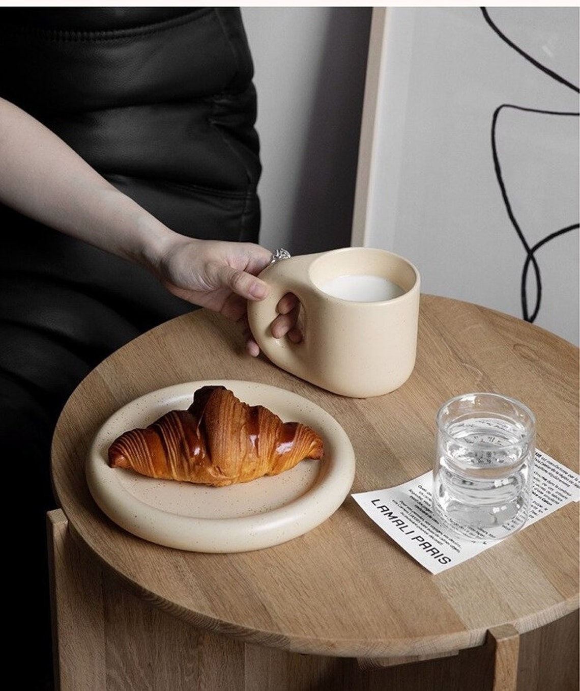 Stylish Ceramic Coffee Mug and Breakfast Plate Tea Cup - Etsy