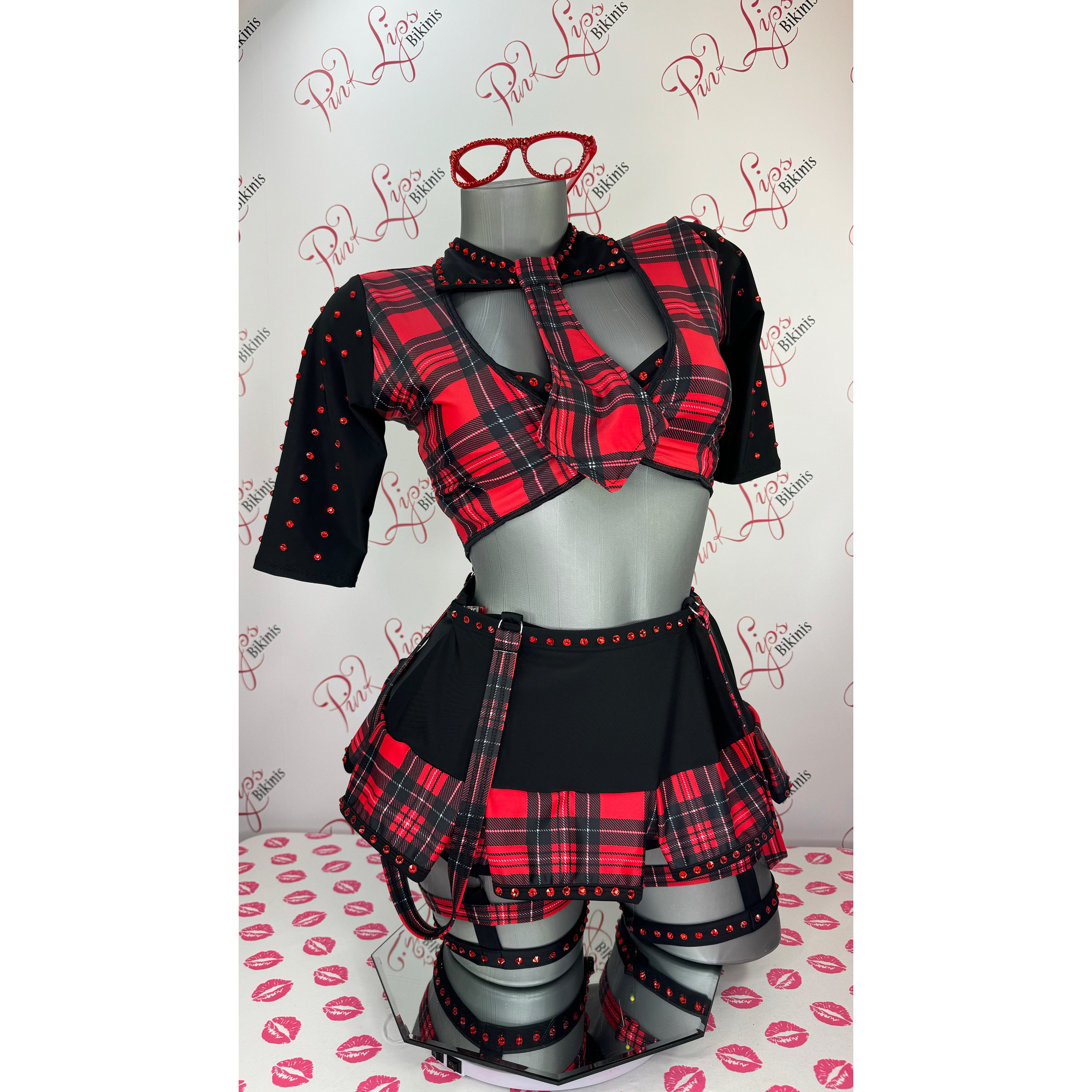 Swarovski Unique School Girl Costume Set Black Red - Etsy