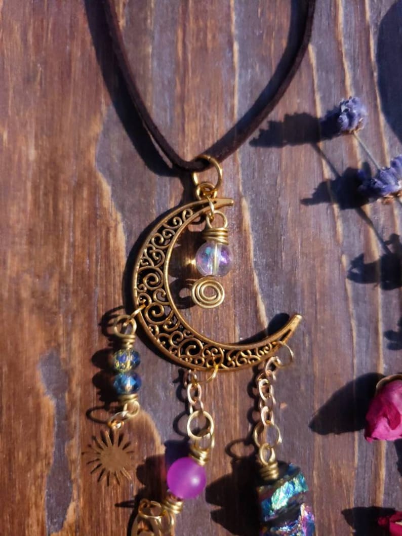 Gold Car Charm, Witchy Car Charm, Boho Car Charm, Sparkly Moon Decor ...
