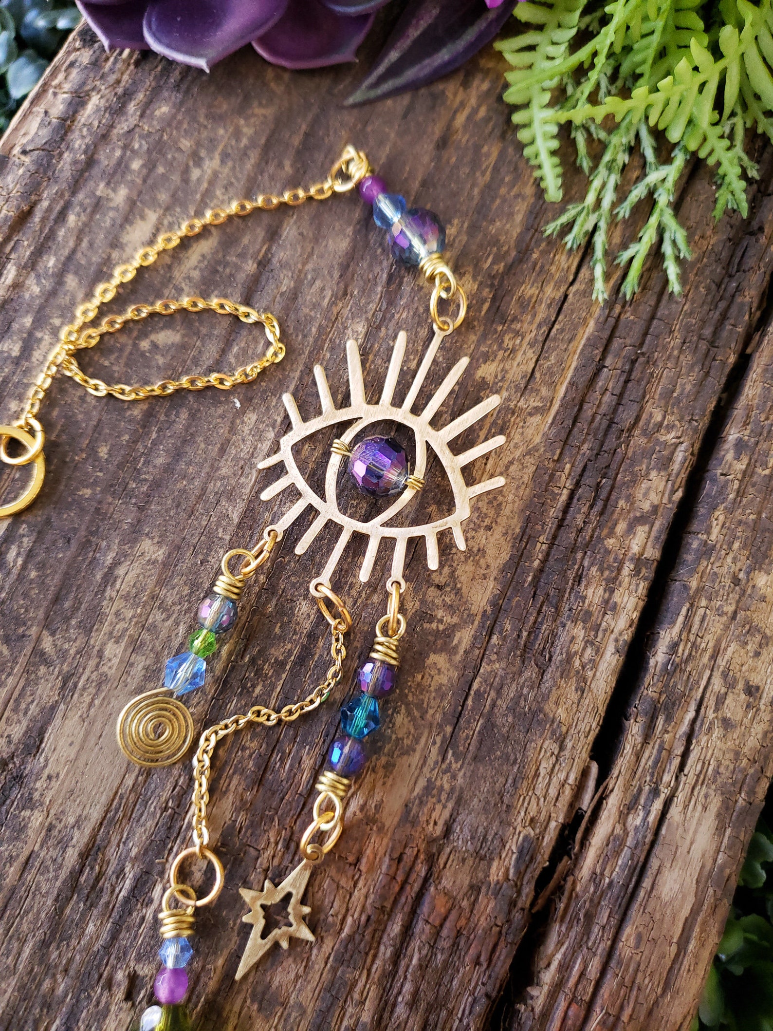 Evil Eye Suncatcher, Colorful Suncatcher, Moonphase Suncatcher, Window ...