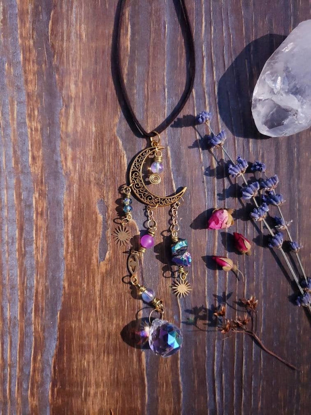 Gold Car Charm, Witchy Car Charm, Boho Car Charm, Sparkly Moon Decor ...