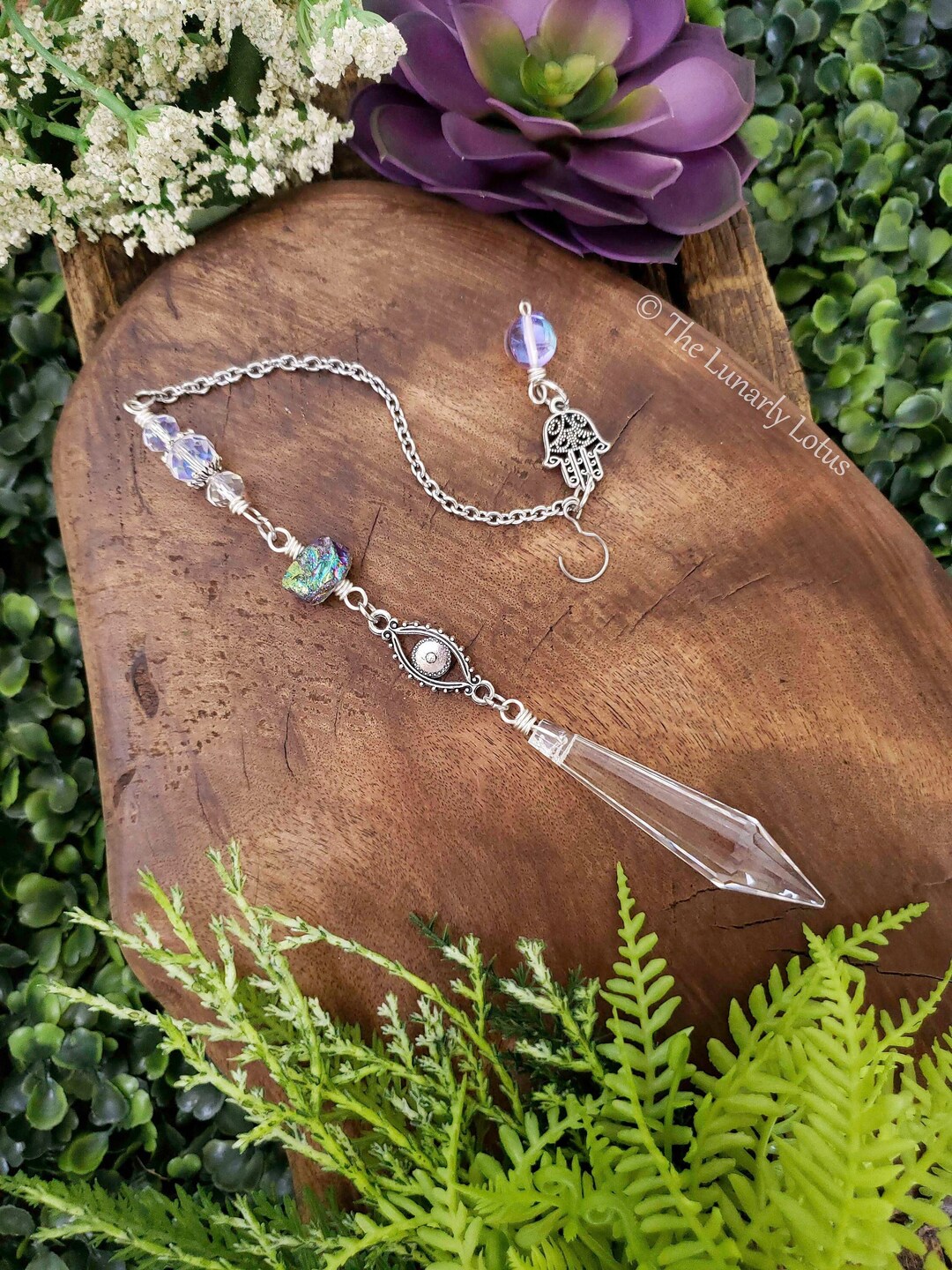 Evil Eye Pendulum, Quartz Pendulum, Protection Decor, Divination Tool, Witchy Gift Idea, Dowsing ...