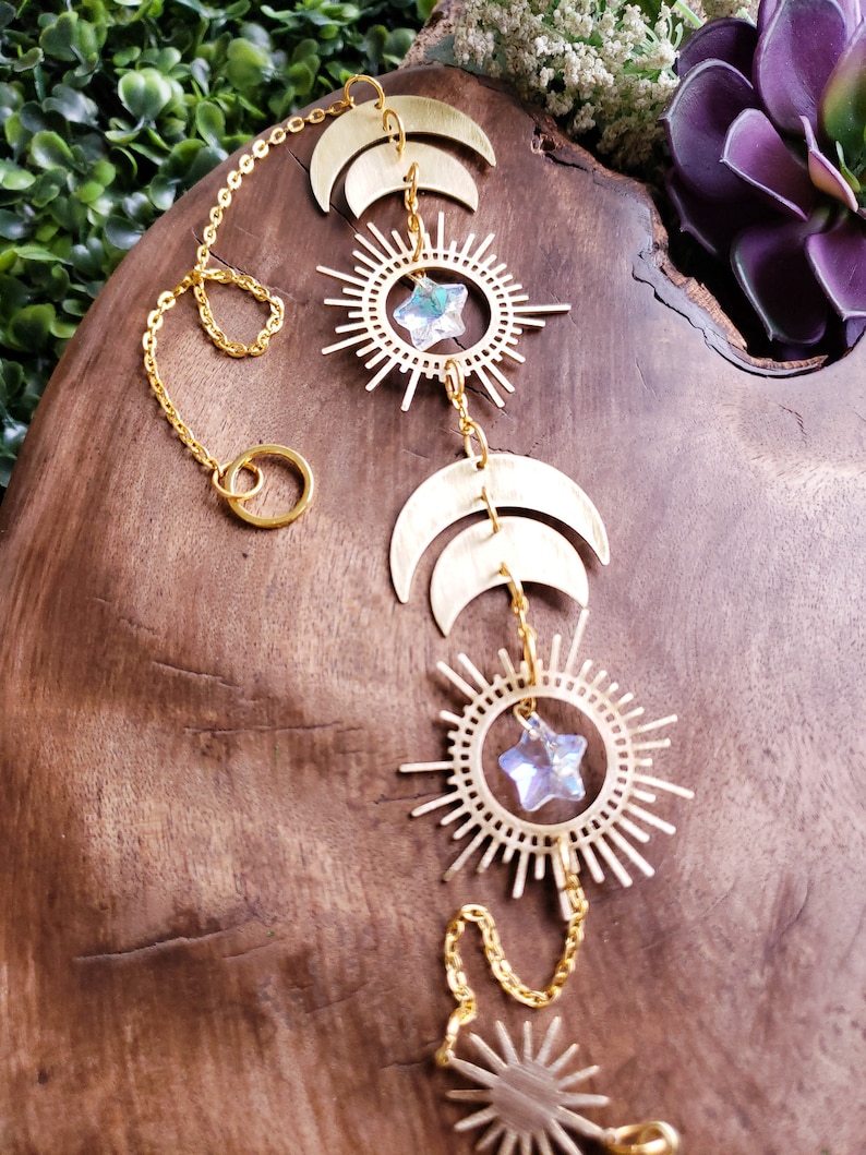 Sunburst Decor Moon Suncatcher Long Suncatcher Amethyst - Etsy