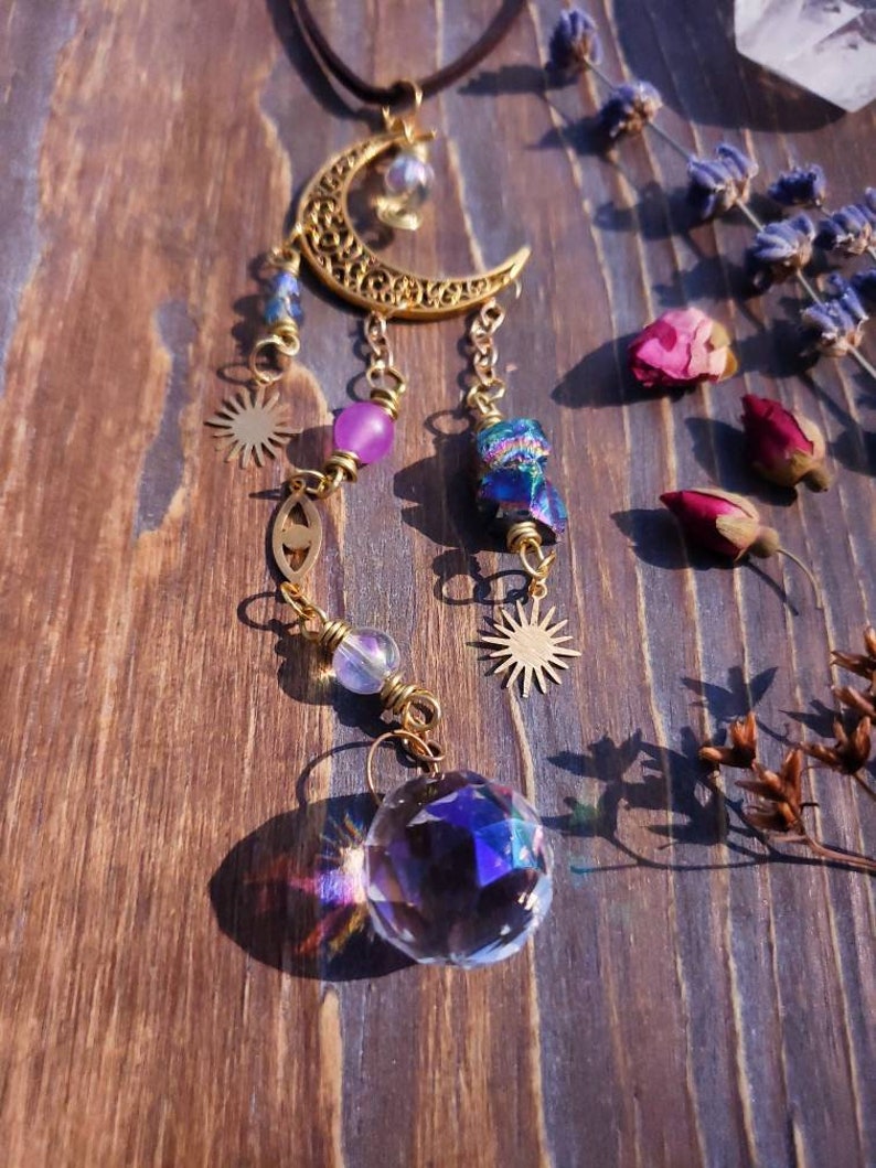 Gold Car Charm, Witchy Car Charm, Boho Car Charm, Sparkly Moon Decor ...