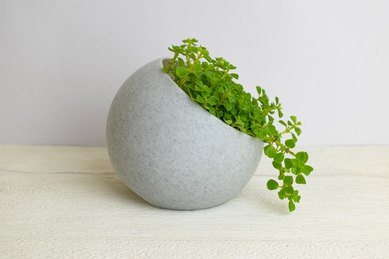 Tilted Sphere Planter Rounded Pot Indoor Plant Pot Modern - Etsy