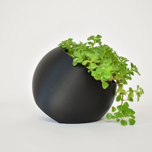Tilted Sphere Planter, Rounded Pot, Indoor Plant Pot, Modern, Indoor ...