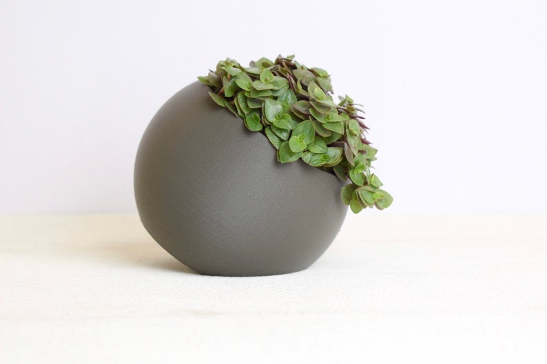 Tilted Sphere Planter Rounded Pot Indoor Plant Pot Modern | Etsy UK