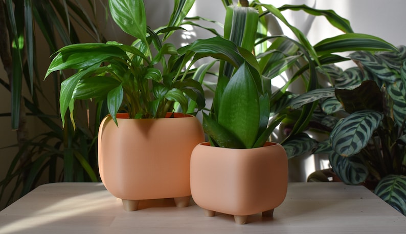 Pastel Coloured Rounded Cube Pot Planter Pot With Feet - Etsy