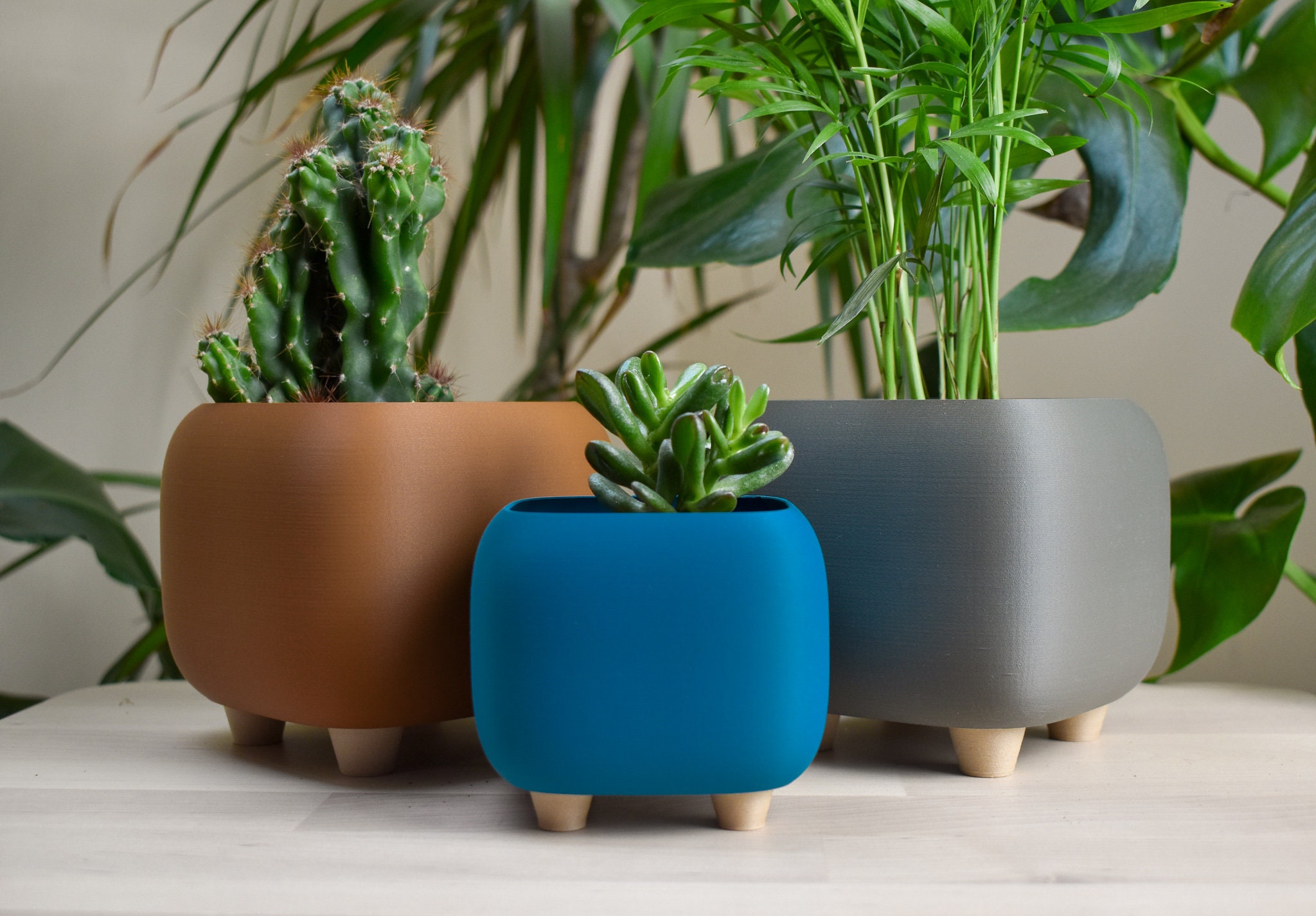 Rounded Cube Pot Planter Pot With Feet Coloured Pot Indoor - Etsy UK