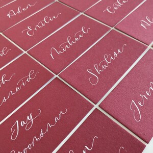 Calligraphy Wedding Place Cards | Wedding Place Cards | Red Place Cards ...