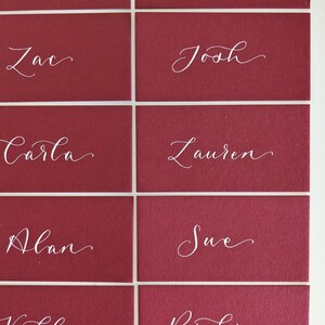 Calligraphy Wedding Place Cards | Wedding Place Cards | Red Place Cards ...