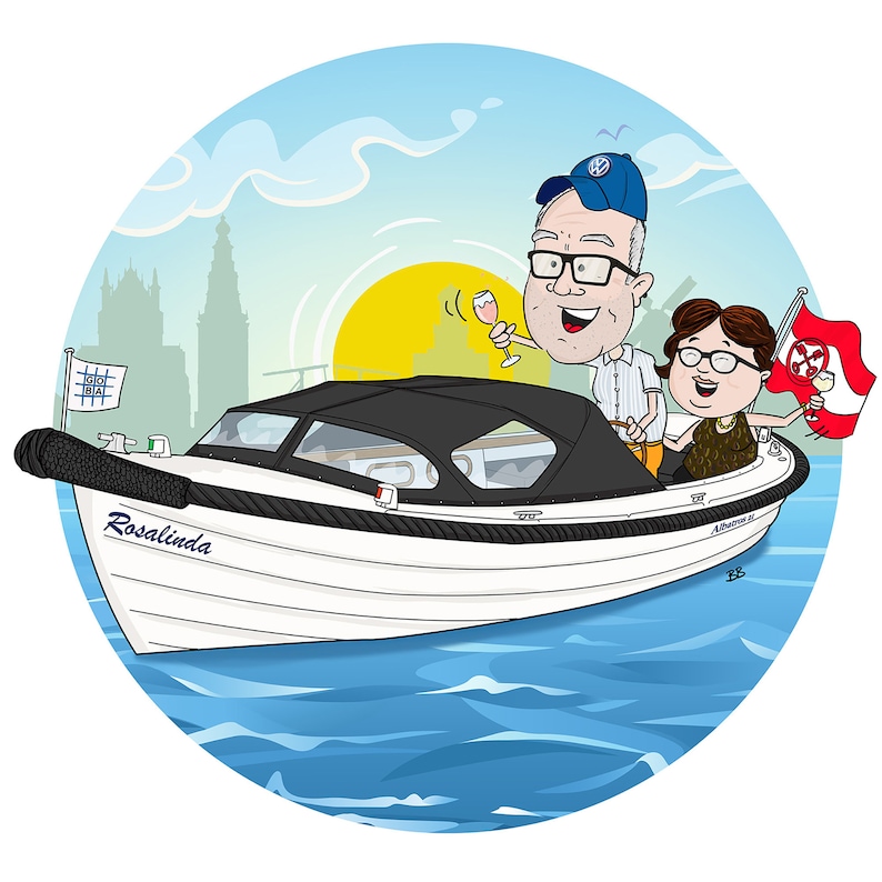 Unique Custom Made Cartoon Illustration of Your Boat / Every Model ...