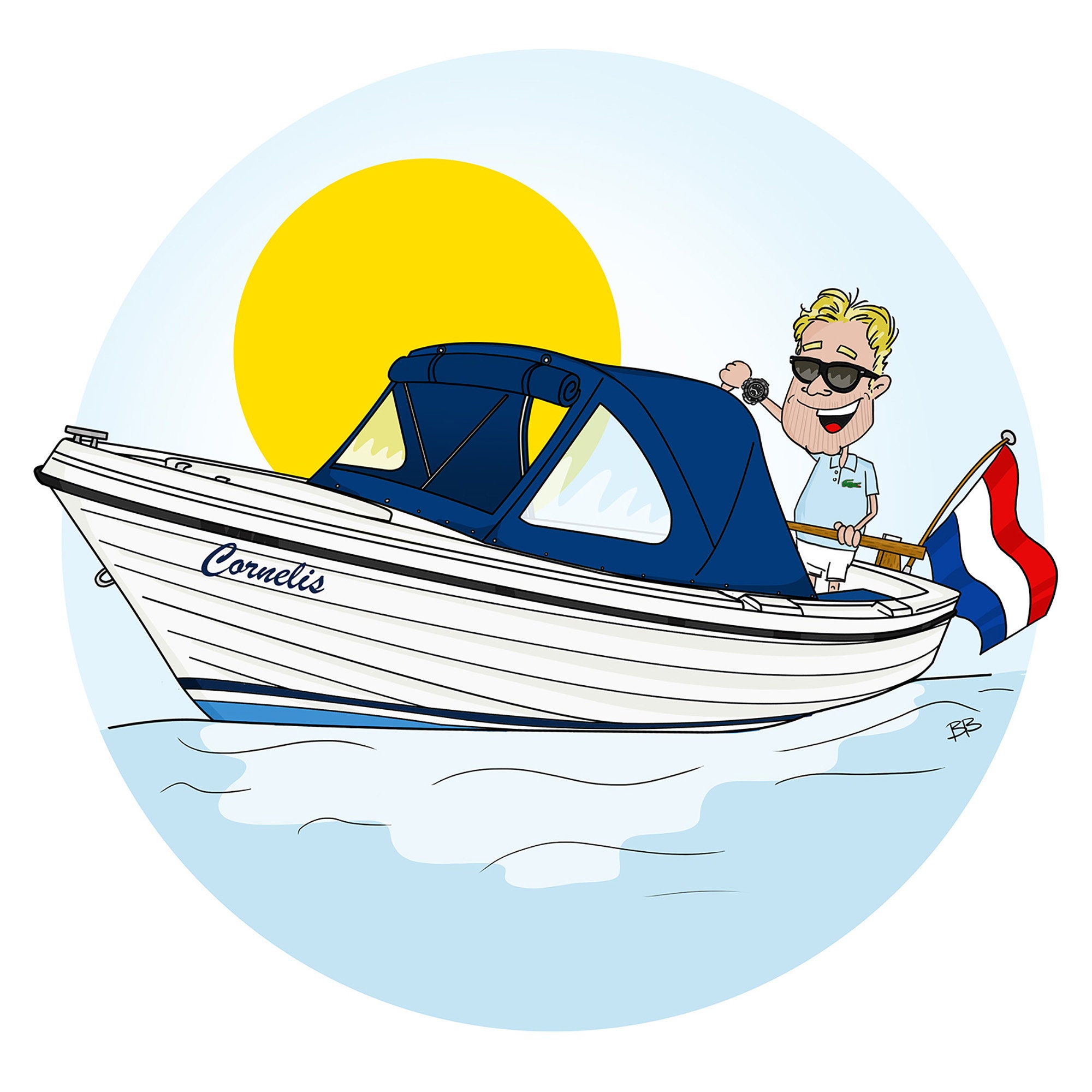 Unique Custom Made Cartoon Illustration of Your Boat / Every Model ...