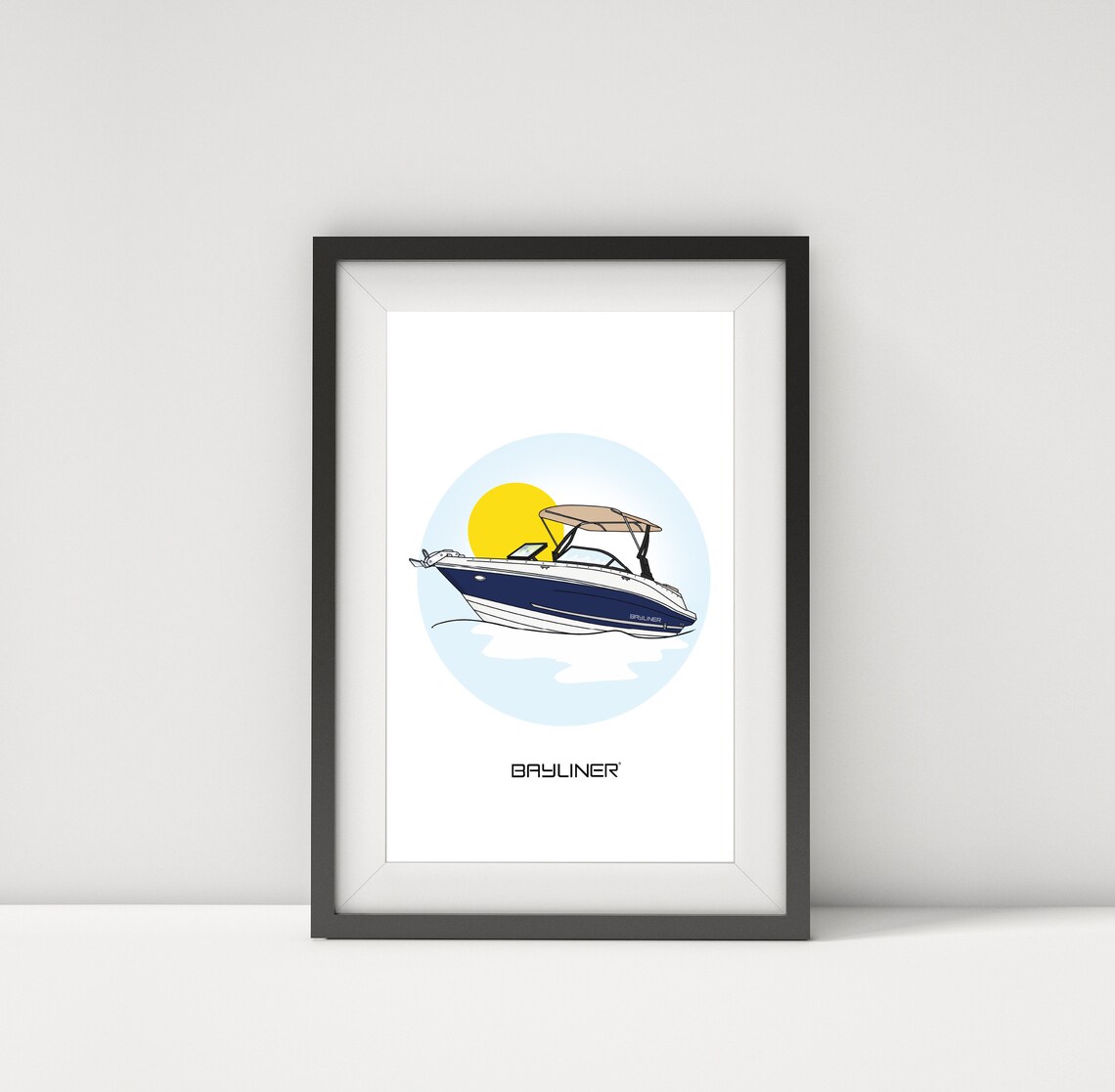 Digital Illustration of a Bayliner Bowrider VR5 / Boat Art / Cartoon ...