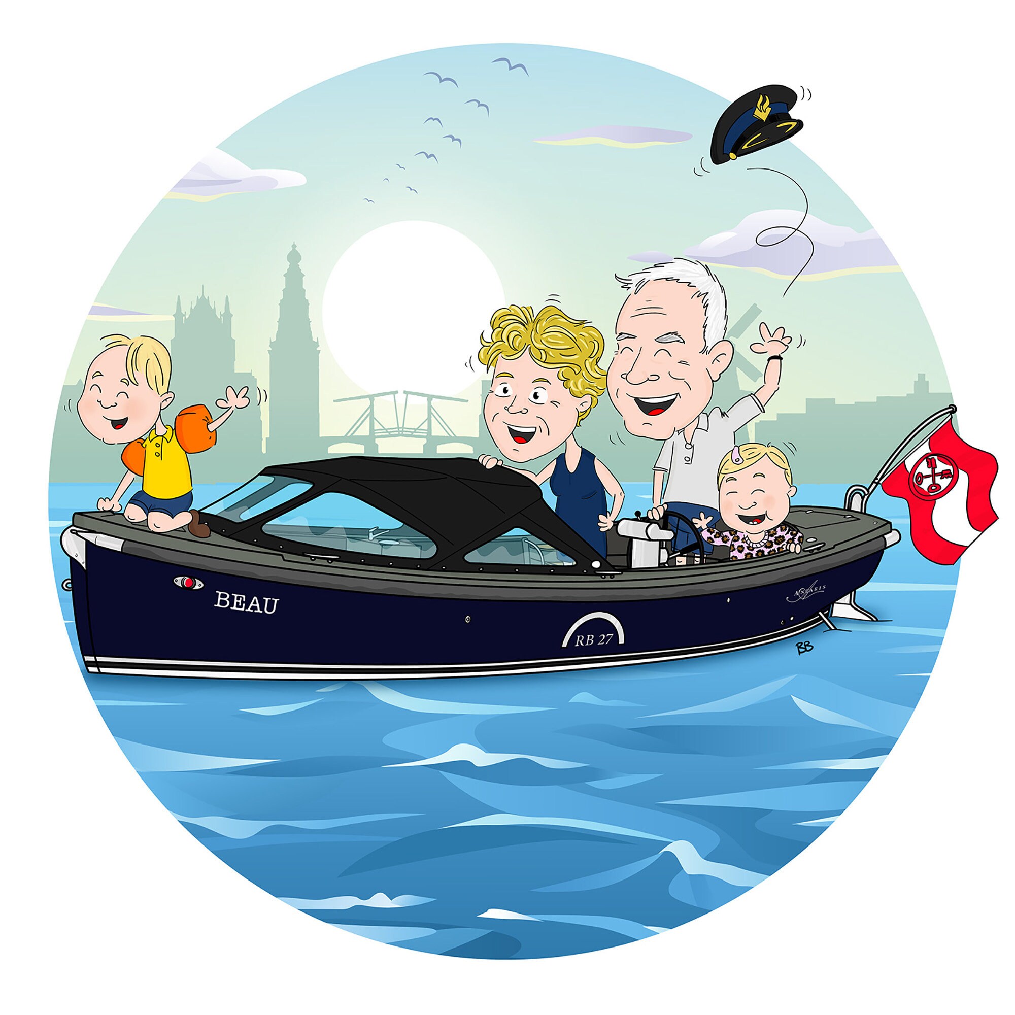 Unique Custom Made Cartoon Illustration of Your Boat / Every Model ...