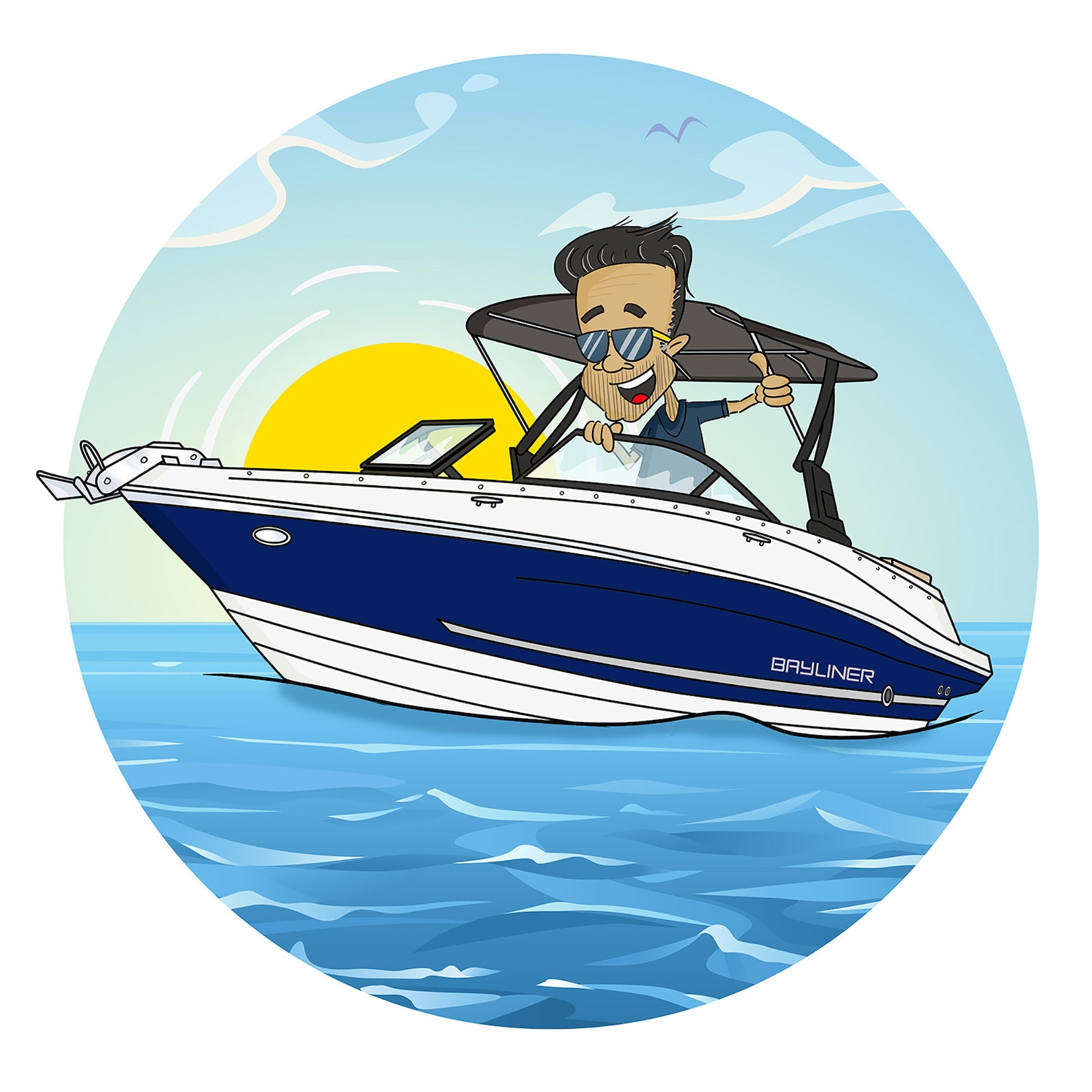 Unique Custom Made Cartoon Illustration of Your Boat / Every Model ...