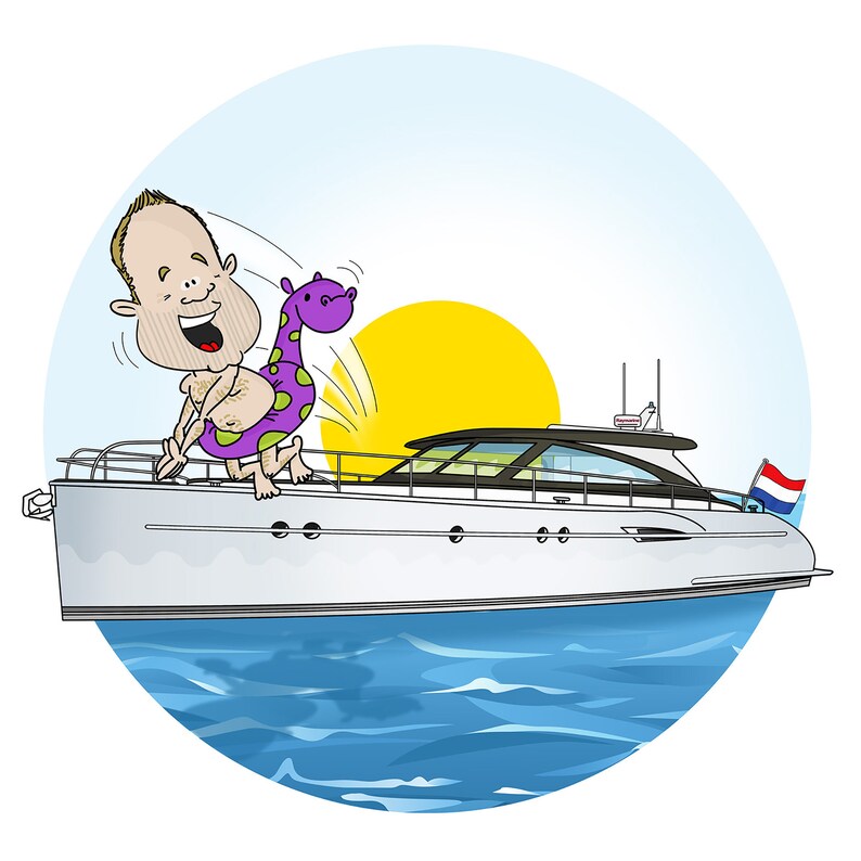 Unique Custom Made Cartoon Illustration of Your Boat / Every Model ...