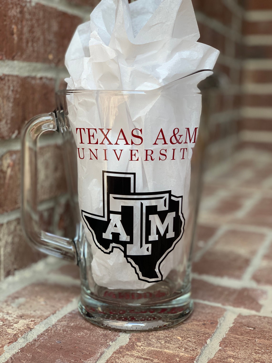 Aggie ring dunk pitcher glass 60oz 35oz beer black | Etsy