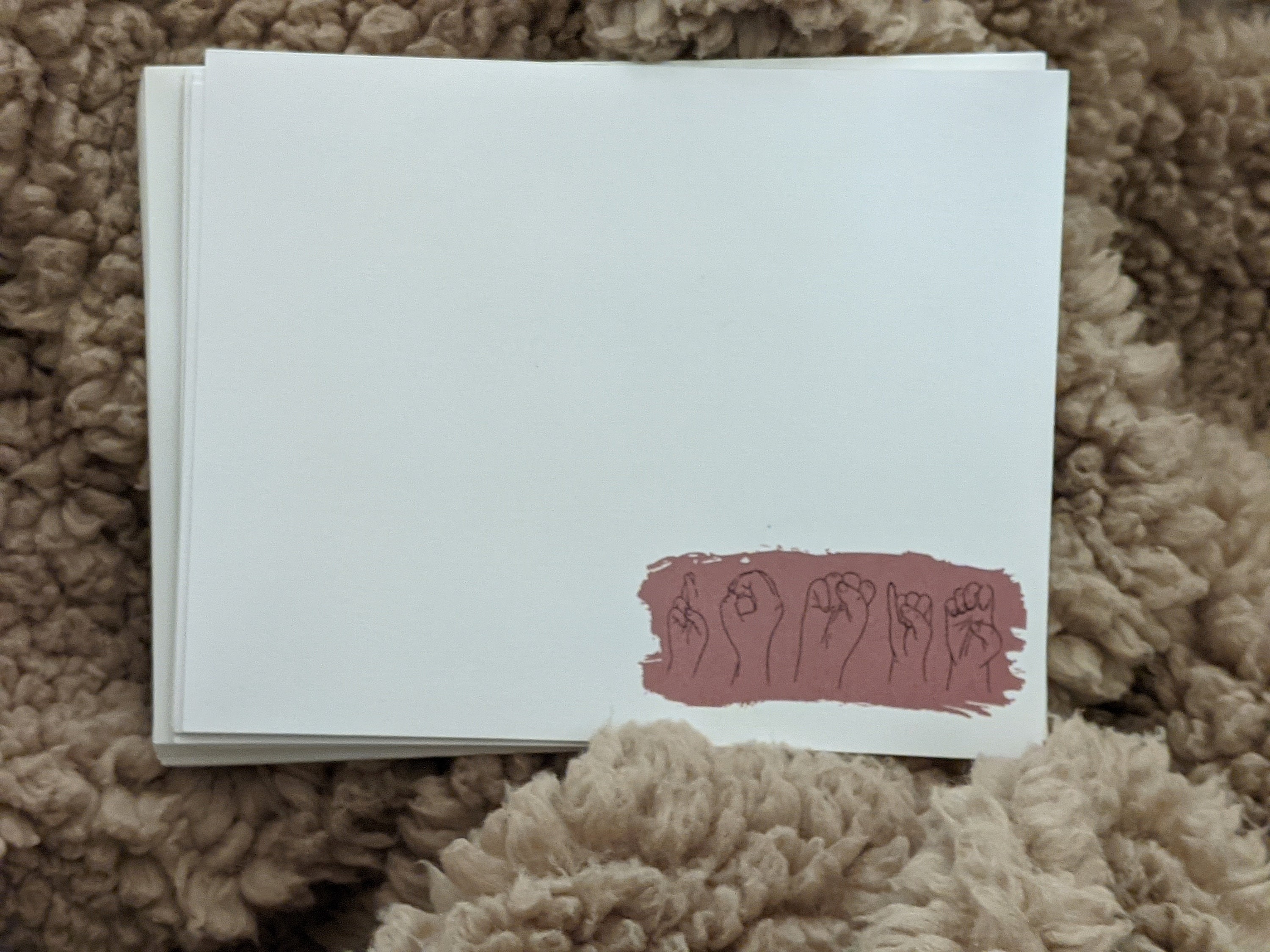 ASL Flat Note Cards With Name & Envelopes ASL Art Designs - Etsy