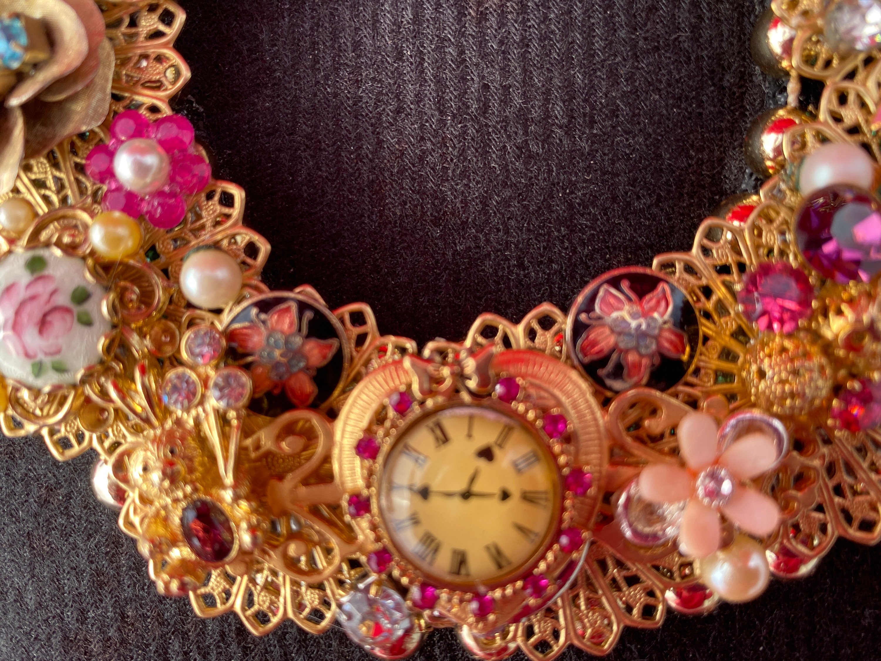 Vintage Jewelry Art Spring Wreath | Etsy