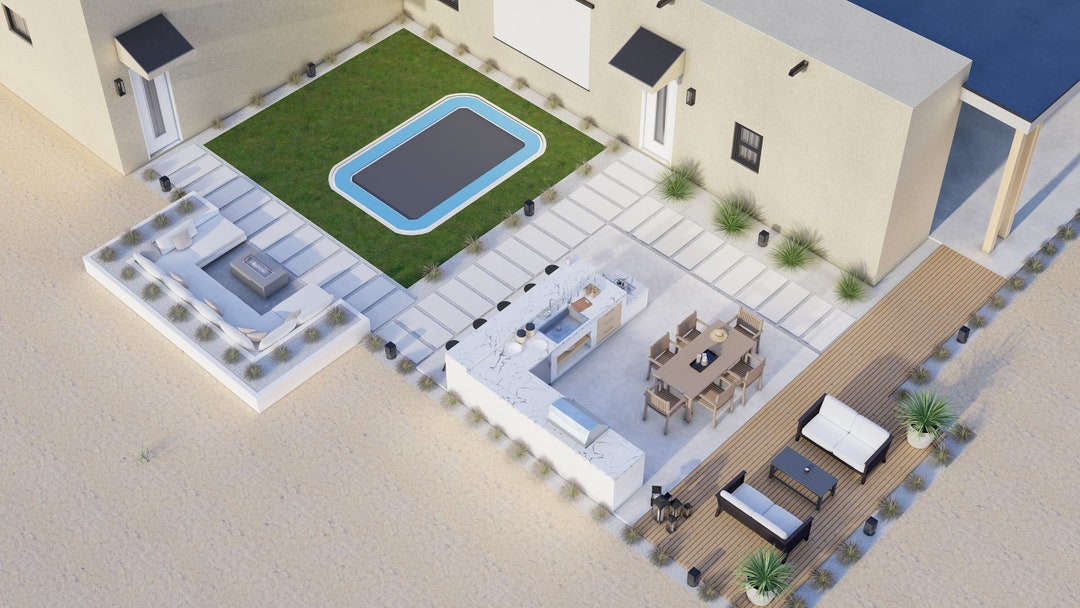 Online Backyard Design Backyard 3D Rendering 3d Rendering - Etsy