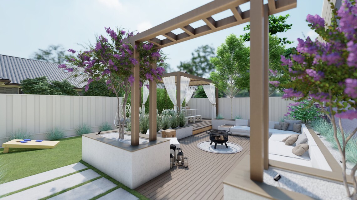 Online Backyard Design Backyard 3D Rendering 3d Rendering - Etsy