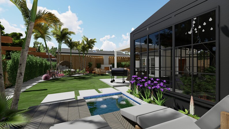 Online Backyard Design Backyard 3D Rendering 3d Rendering - Etsy