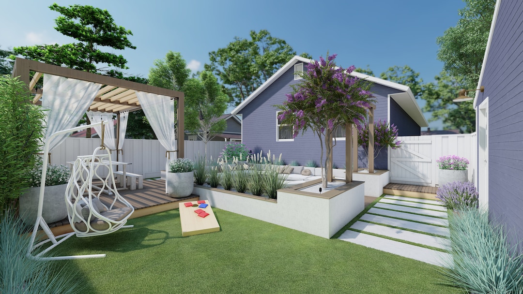 Online Backyard Design, Backyard 3D Rendering, 3d Rendering, Custom ...
