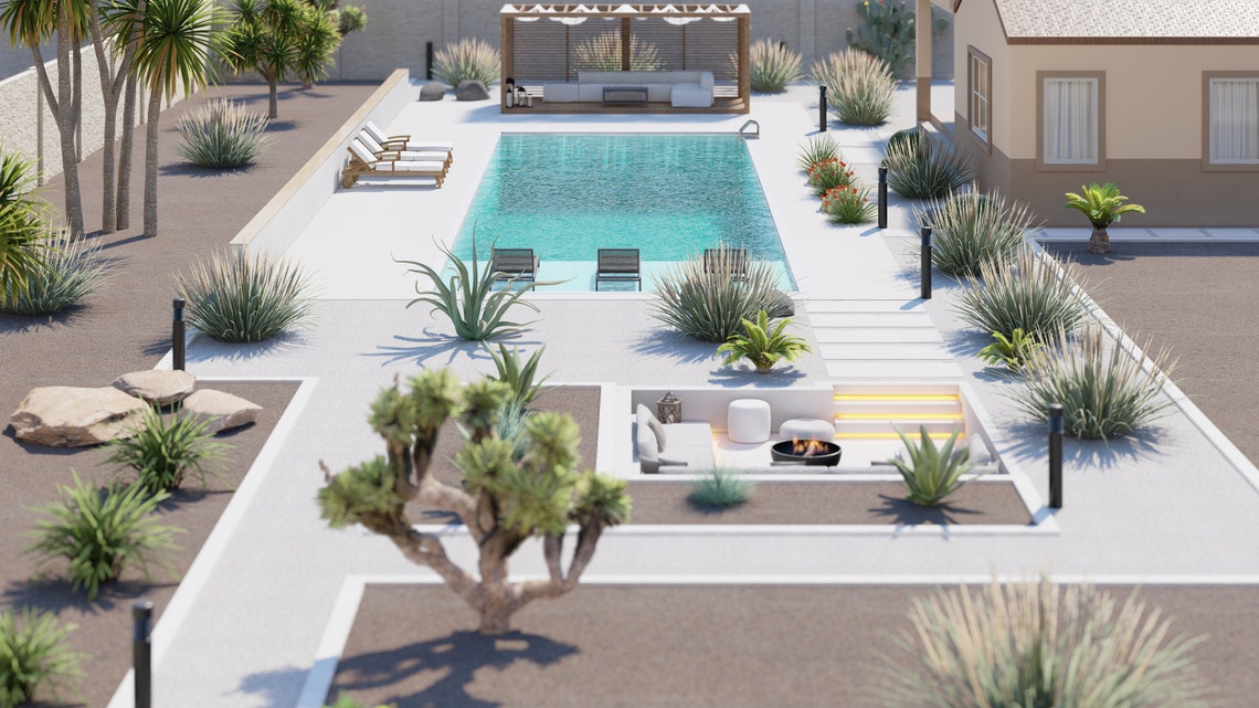 Online Backyard Design Backyard 3D Rendering 3d Rendering - Etsy