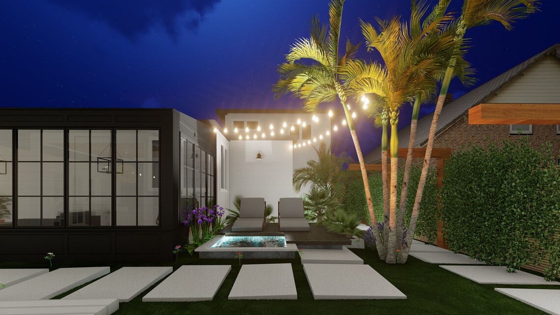 Online Backyard Design Backyard 3D Rendering 3d Rendering - Etsy
