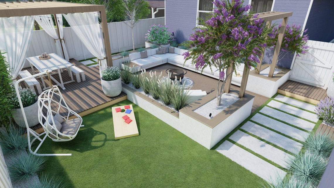 Online Backyard Design Backyard 3D Rendering 3d Rendering - Etsy