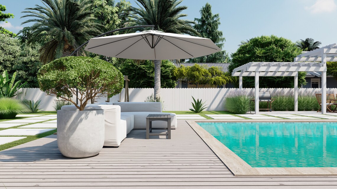 Online Backyard Design Backyard 3D Rendering 3d Rendering - Etsy